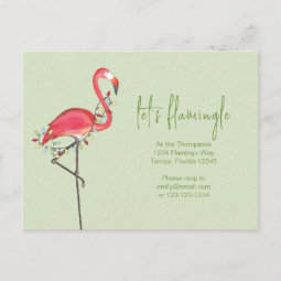 Christmas Holiday Flamingo QR Code Directions Map Postcard | Zazzle