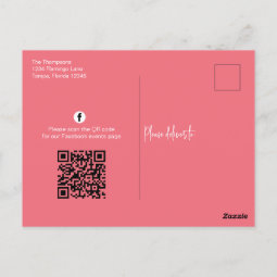 Christmas Holiday Flamingo QR Code Social Media Postcard | Zazzle