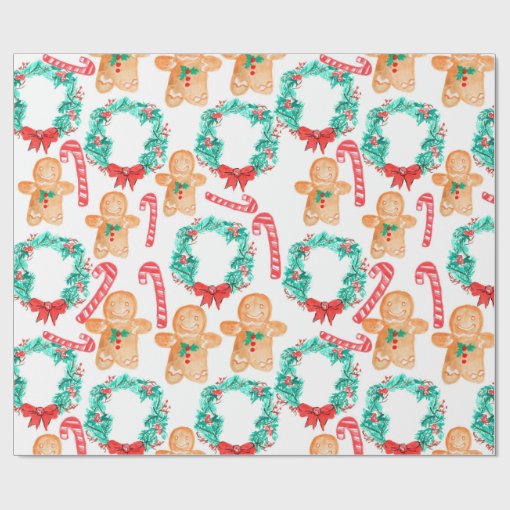 Christmas holiday gingerbread wrapping paper | Zazzle