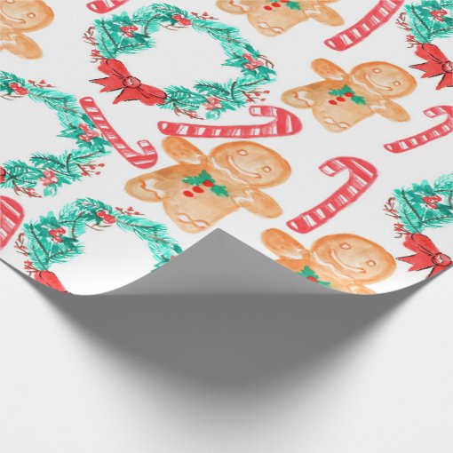 Christmas holiday gingerbread wrapping paper | Zazzle