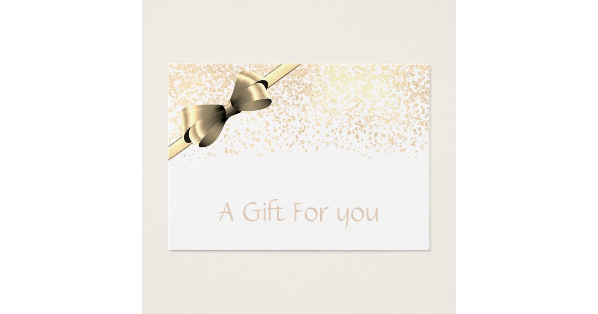 Christmas/holiday gold confetti gift certificate | Zazzle