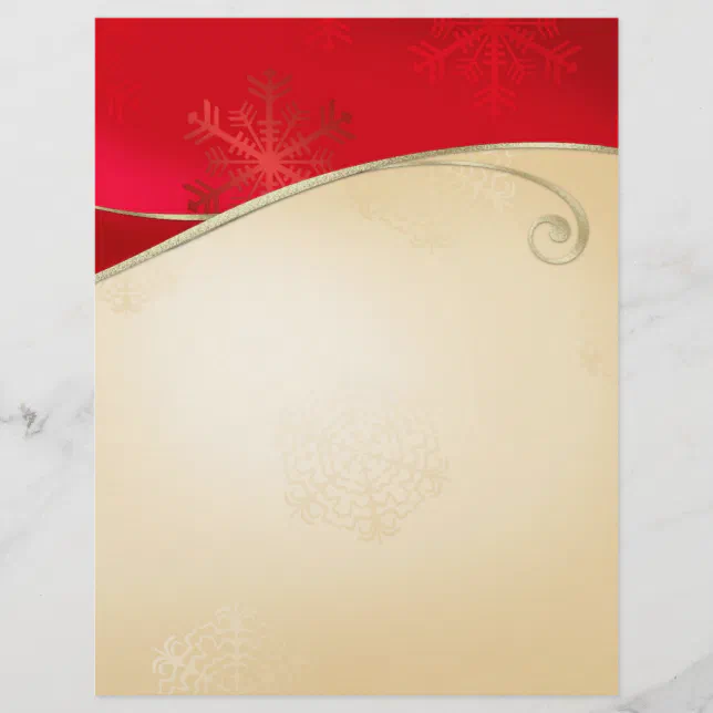 Christmas Holiday Gold Red Stationary | Zazzle