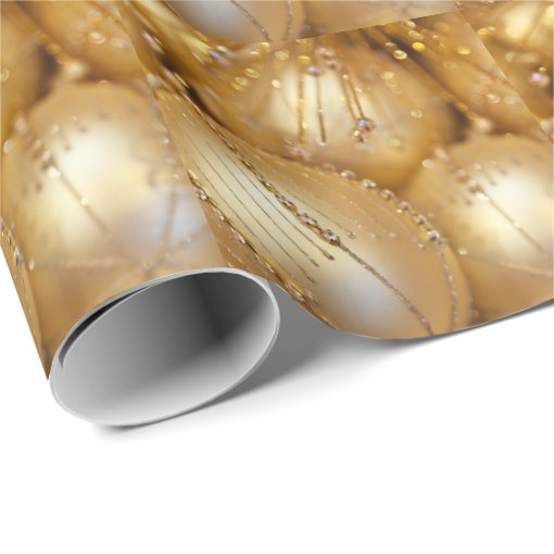 Christmas,Holiday, Gold & Sparkling Glitter Wrapping Paper | Zazzle
