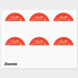 Christmas Holiday Hello Name Tag Badge | Zazzle