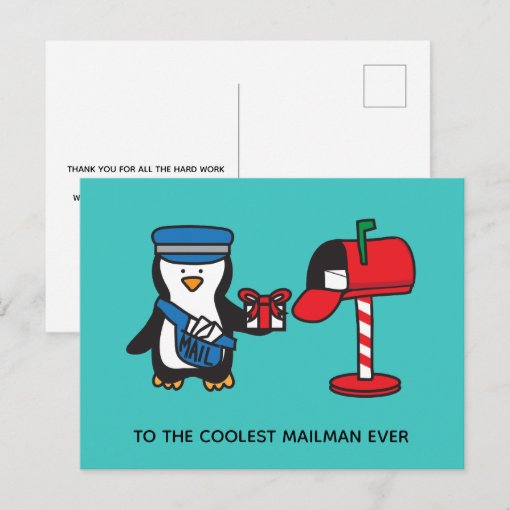 Christmas Holiday Mailman Mail Lady Postal Worker Postcard | Zazzle