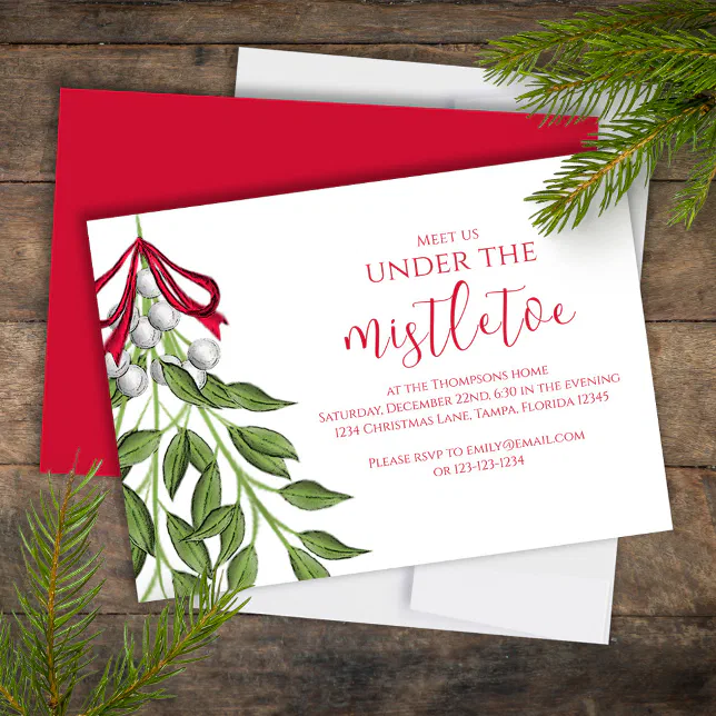Christmas Holiday Mistletoe Social Media QR Code Invitation | Zazzle