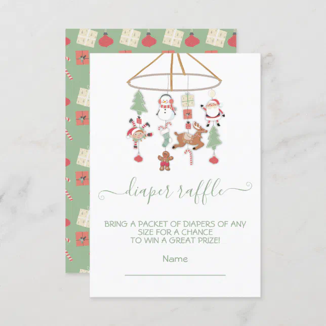 Christmas Holiday Mobile Diaper Raffle Invitation | Zazzle
