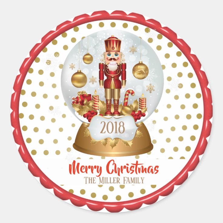 Christmas Holiday Nutcracker Gift Classic Round Sticker | Zazzle