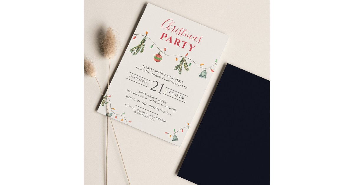 Christmas Holiday Office Business Party Invitation | Zazzle