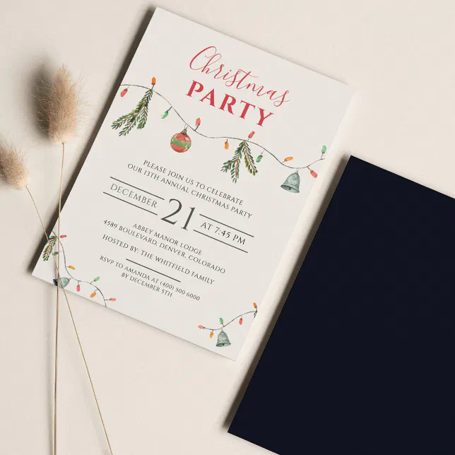 Christmas Holiday Office Business Party Invitation | Zazzle