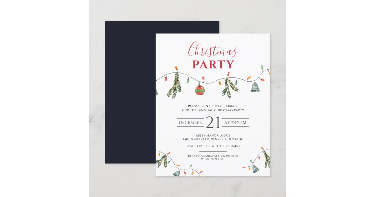 Christmas Holiday Office Business Party Invitation | Zazzle