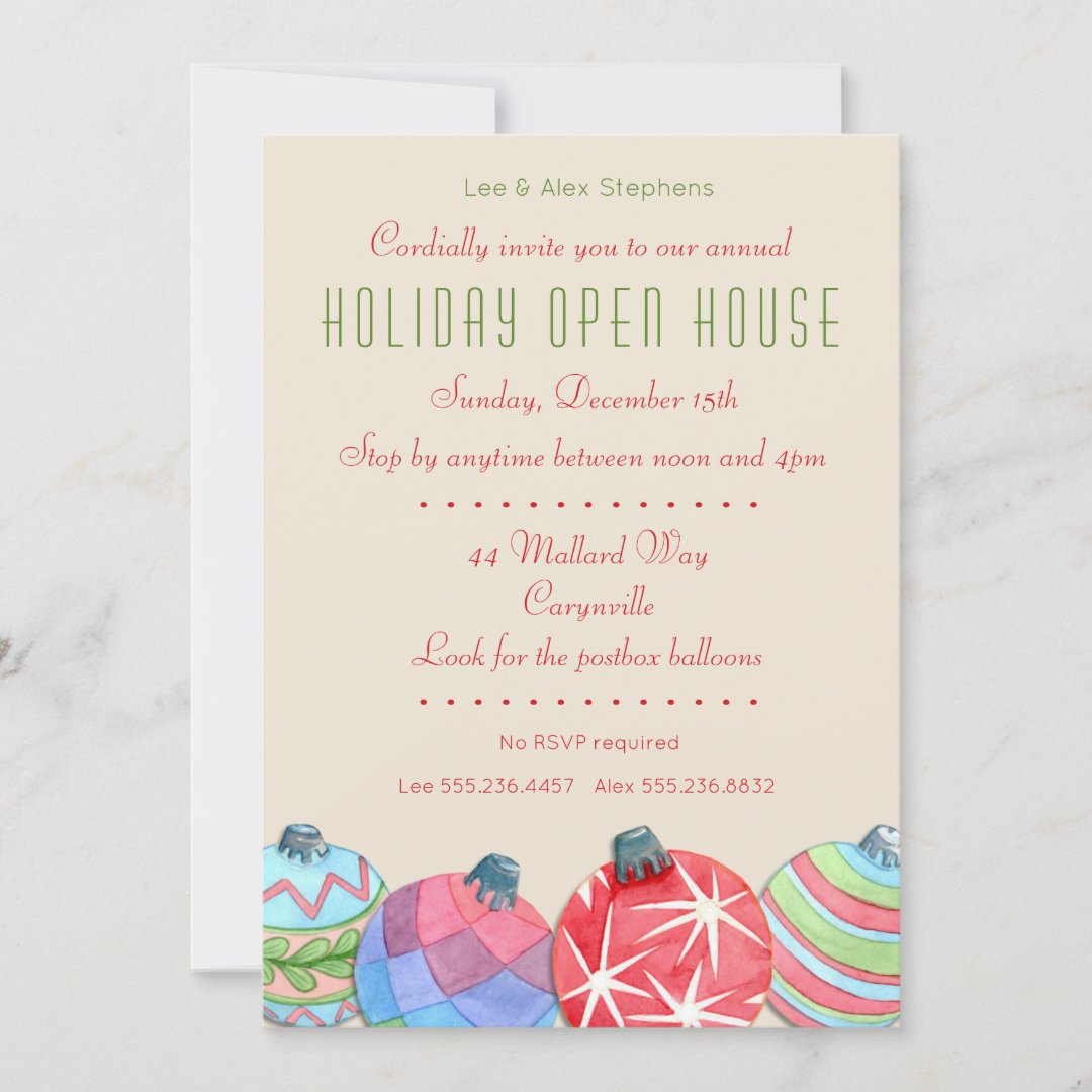 Christmas Holiday Open House Party Invitation | Zazzle