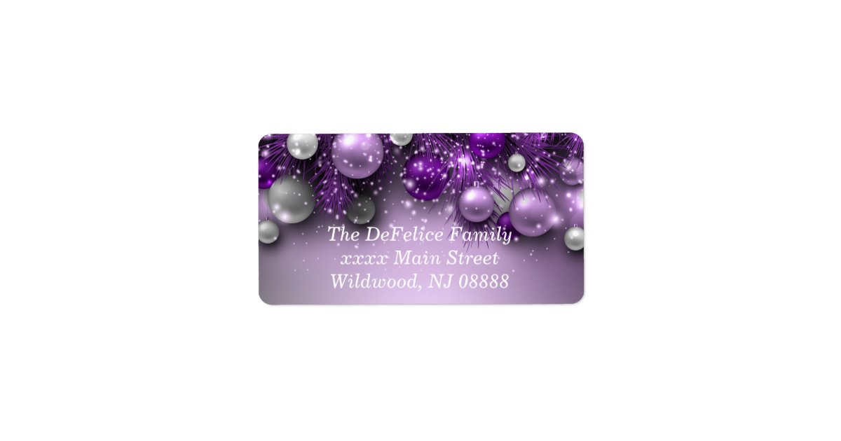 Christmas Holiday Ornaments - Purples Label | Zazzle