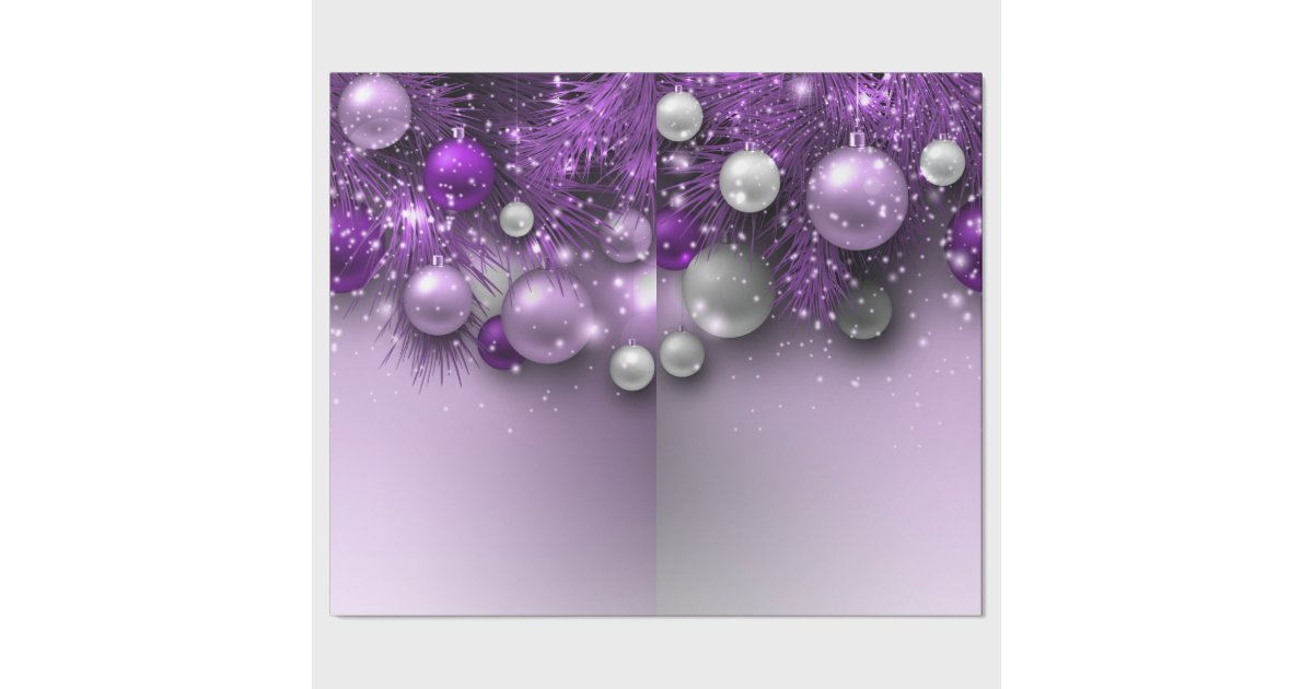 Christmas Holiday Ornaments - Purples Wrapping Paper | Zazzle