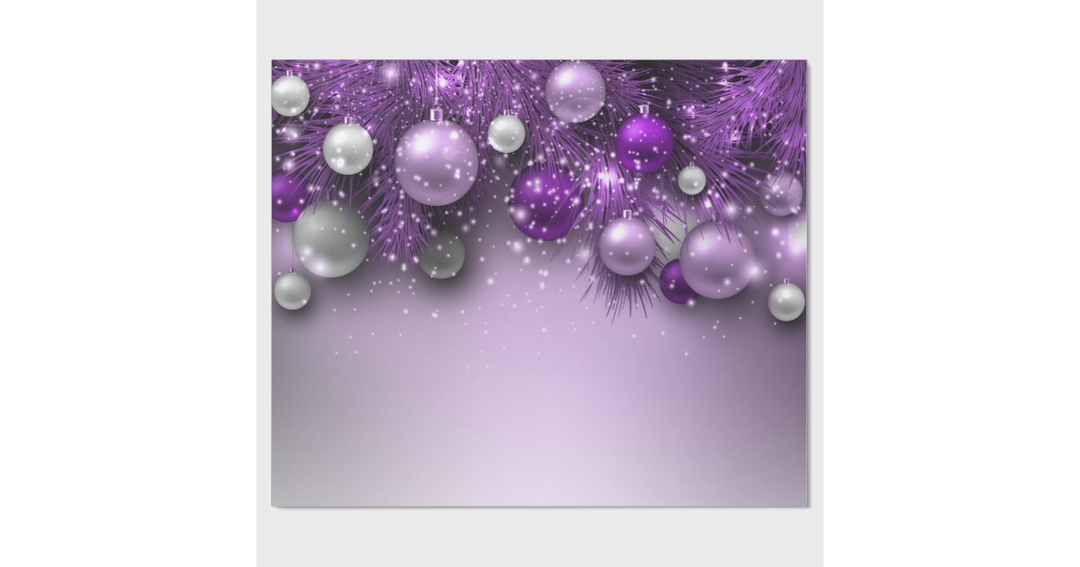 Christmas Holiday Ornaments - Purples Wrapping Paper | Zazzle