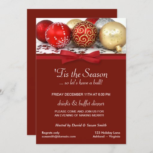 Christmas Holiday Party Custom Invitations | Zazzle