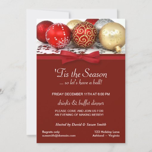Christmas Holiday Party Custom Invitations | Zazzle