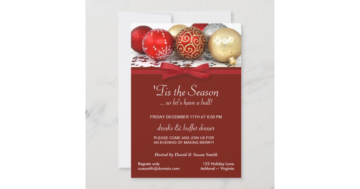 Christmas Holiday Party Custom Invitations | Zazzle