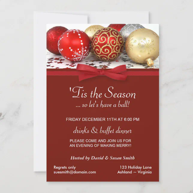 Christmas Holiday Party Custom Invitations | Zazzle