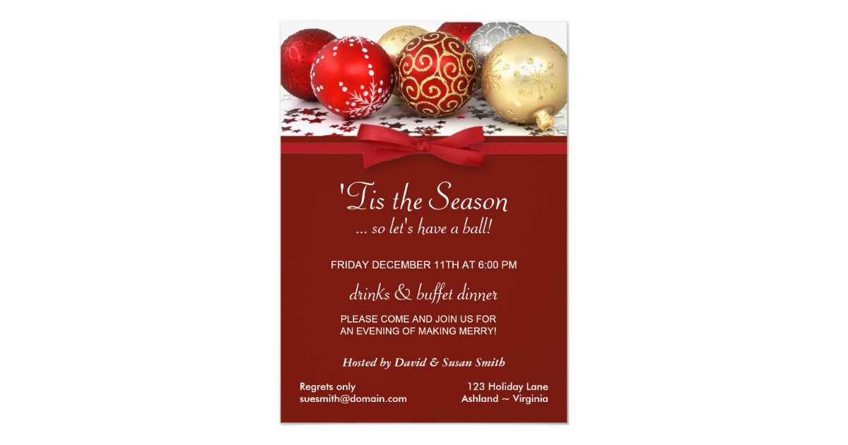 Christmas Holiday Party Custom Invitations | Zazzle.com