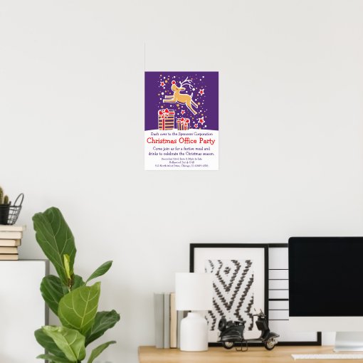 Christmas holiday party office poster | Zazzle