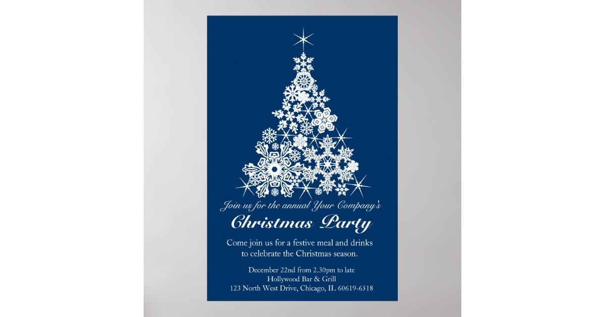 Christmas holiday party tree office poster | Zazzle