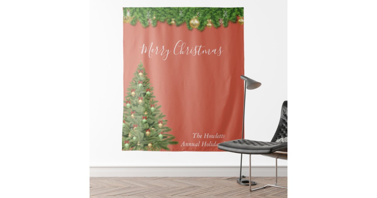 Christmas Holiday Photo Backdrop Party Tapestry | Zazzle