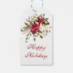 Christmas Holiday Poinsettia Flower Holly Berry Gift Tags | Zazzle