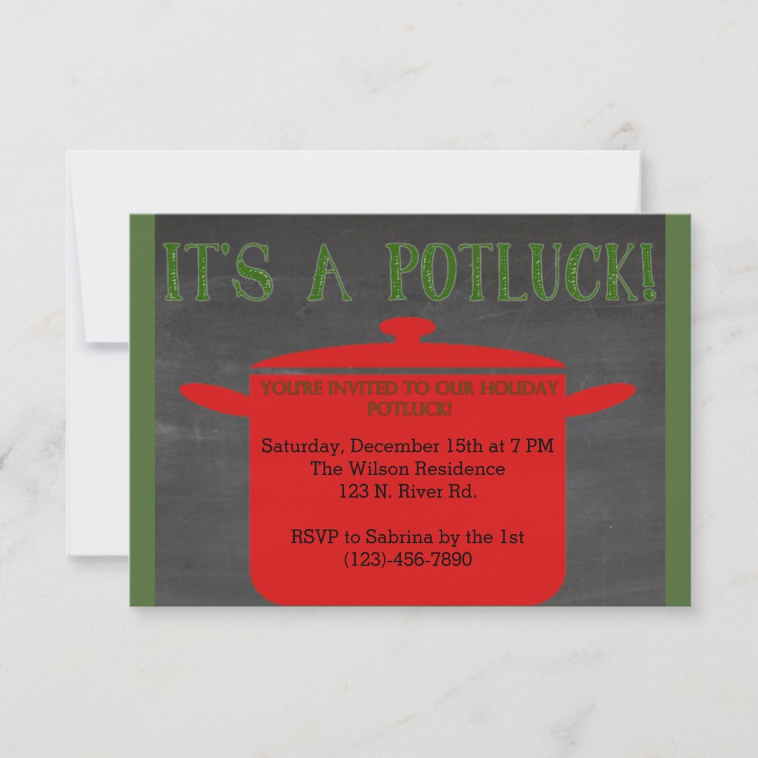 Christmas Holiday Potluck Invitation | Zazzle