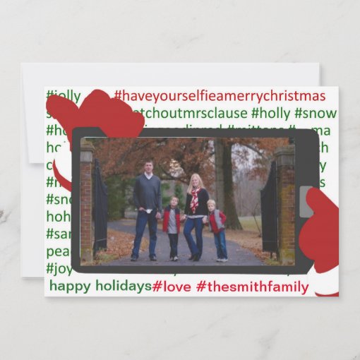 Christmas Holiday Selfie Santa Photo Card | Zazzle