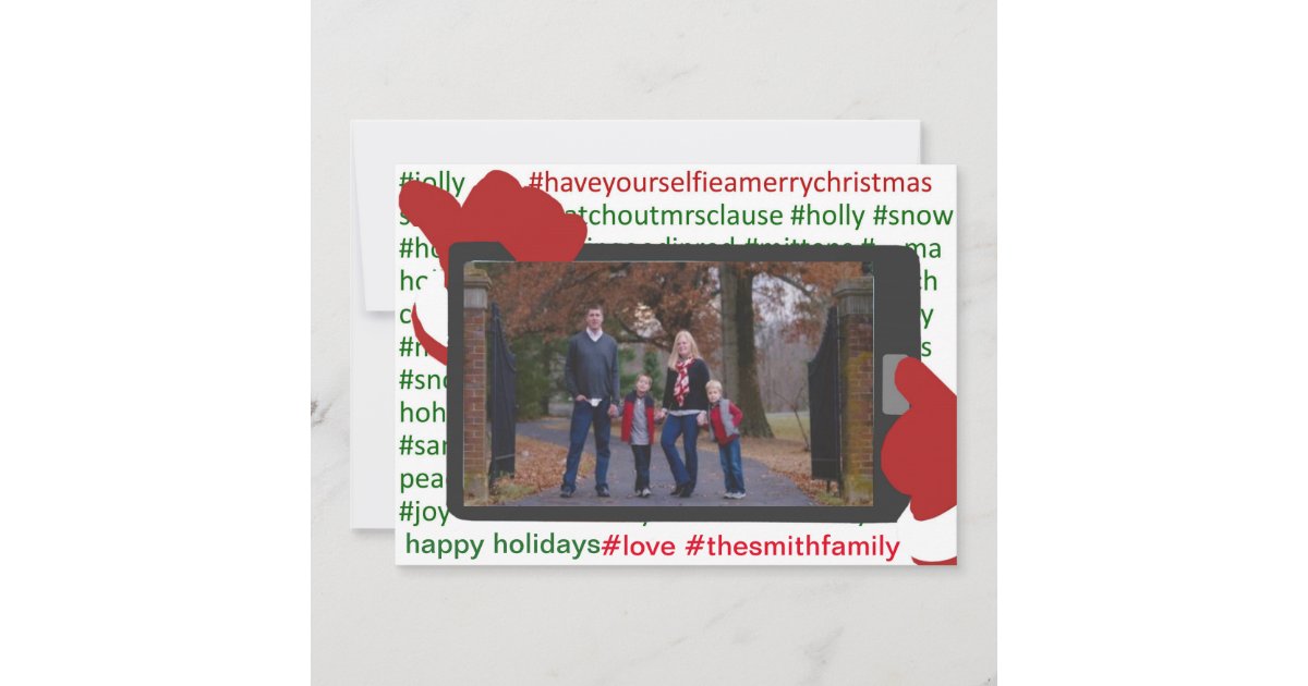 Christmas Holiday Selfie Santa Photo Card | Zazzle