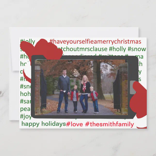 Christmas Holiday Selfie Santa Photo Card | Zazzle