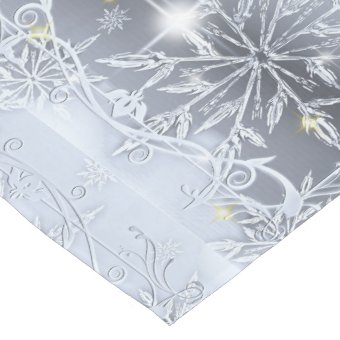Christmas, Holiday, Silver Snowflakes, Sparkle Medium Table Runner | Zazzle