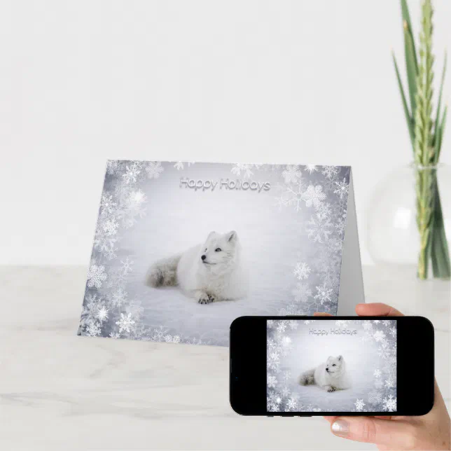 Christmas Holiday - Snow Fox with SnowFlakes | Zazzle