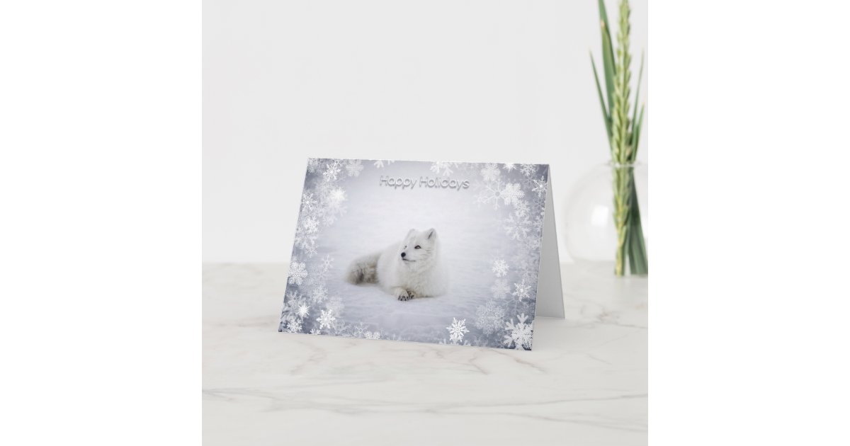 Christmas Holiday - Snow Fox with SnowFlakes | Zazzle