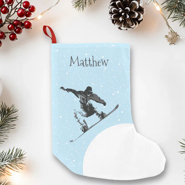 Christmas Holiday Snowboarding Personalized Snow Small Christmas ...