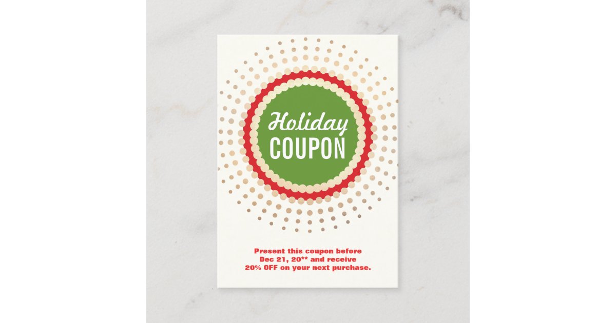Christmas / Holiday Store Coupon Promotional | Zazzle