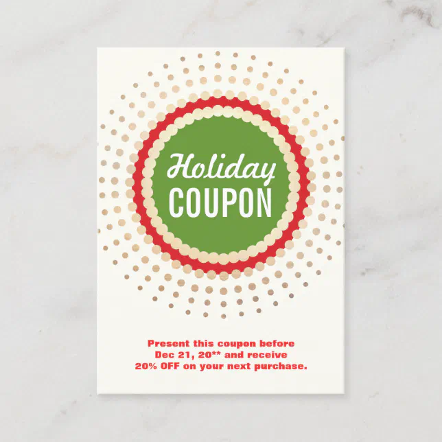 Christmas / Holiday Store Coupon Promotional | Zazzle
