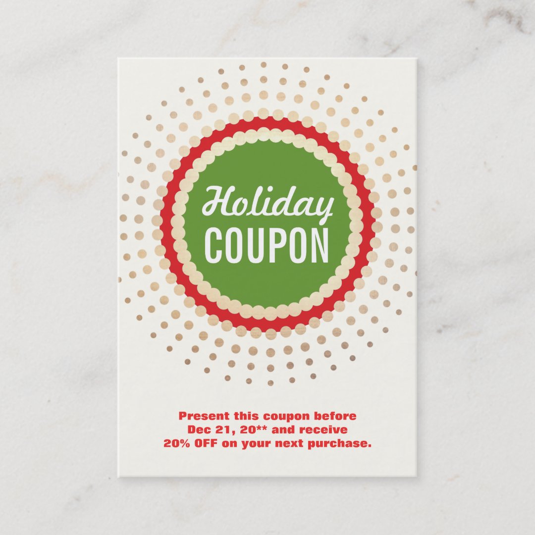 Christmas / Holiday Store Coupon Promotional | Zazzle