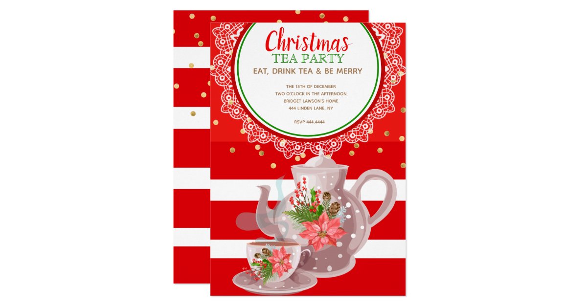 Christmas Holiday Tea Party Invitations | Zazzle.com