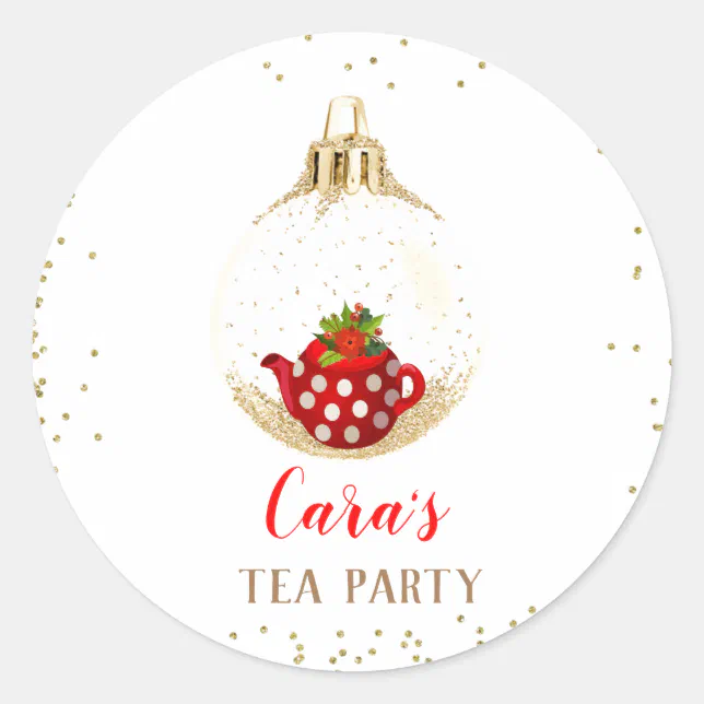 Christmas Holiday Tea Party Stickers | Zazzle
