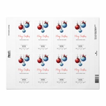 Christmas Holiday Thank You Box Seal Sticker | Zazzle