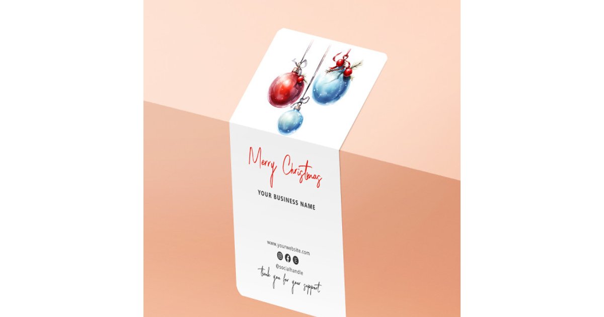 Christmas Holiday Thank You Box Seal Sticker | Zazzle