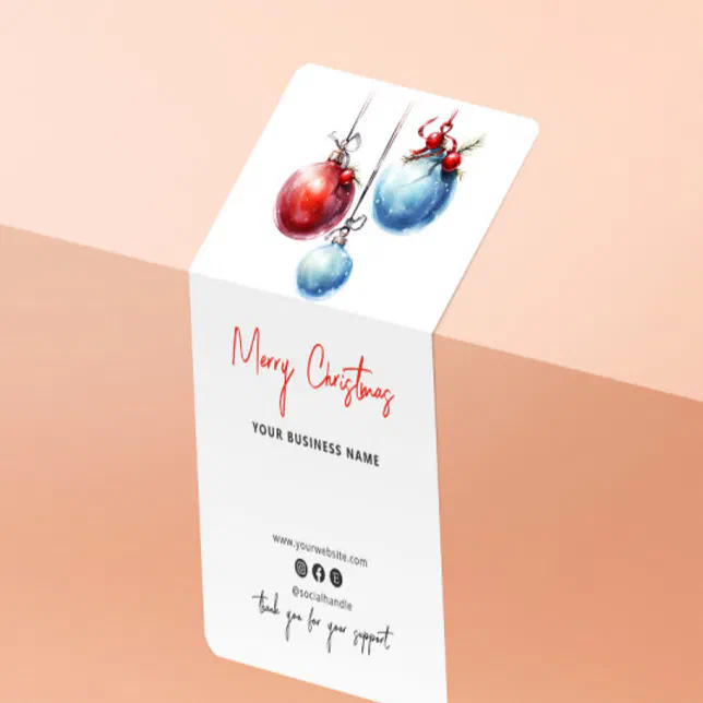 Christmas Holiday Thank You Box Seal Sticker | Zazzle