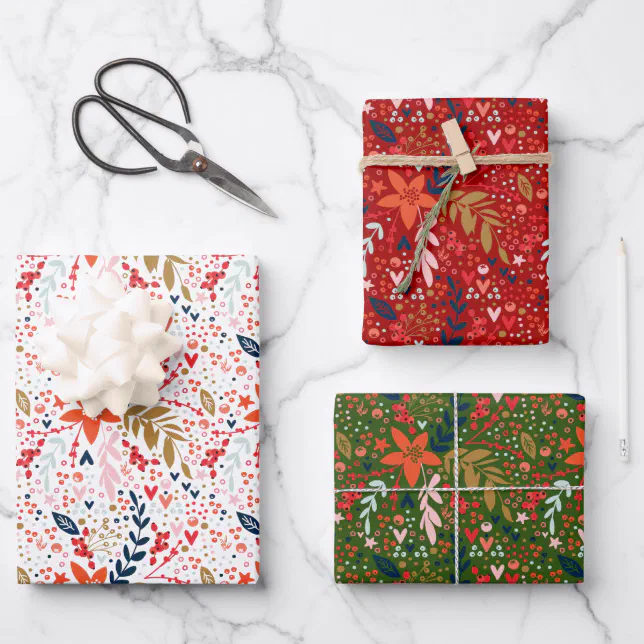 Christmas Holiday Theme Wrapping Paper Sheets | Zazzle