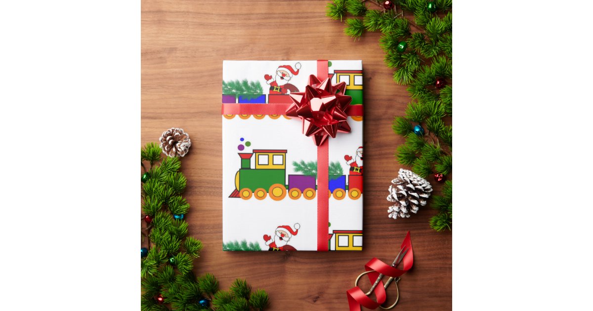 Christmas Holiday Train Wrapping Paper | Zazzle