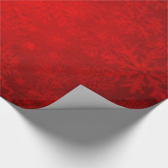 Christmas Holiday - Vibrant Red with Snowflakes Wrapping Paper | Zazzle
