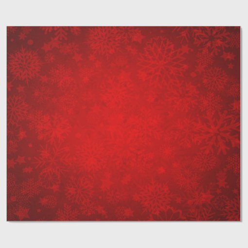 Christmas Holiday - Vibrant Red with Snowflakes Wrapping Paper | Zazzle