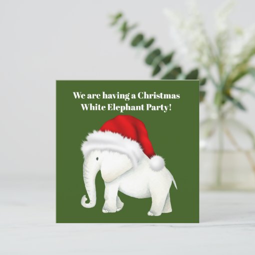 Christmas Holiday white elephant party invitation | Zazzle