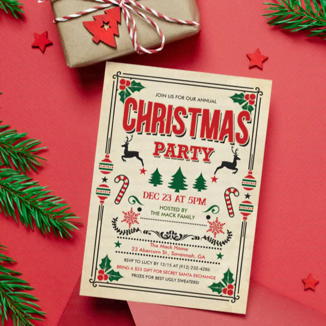 Christmas Holiday Winter Party Invitation | Zazzle